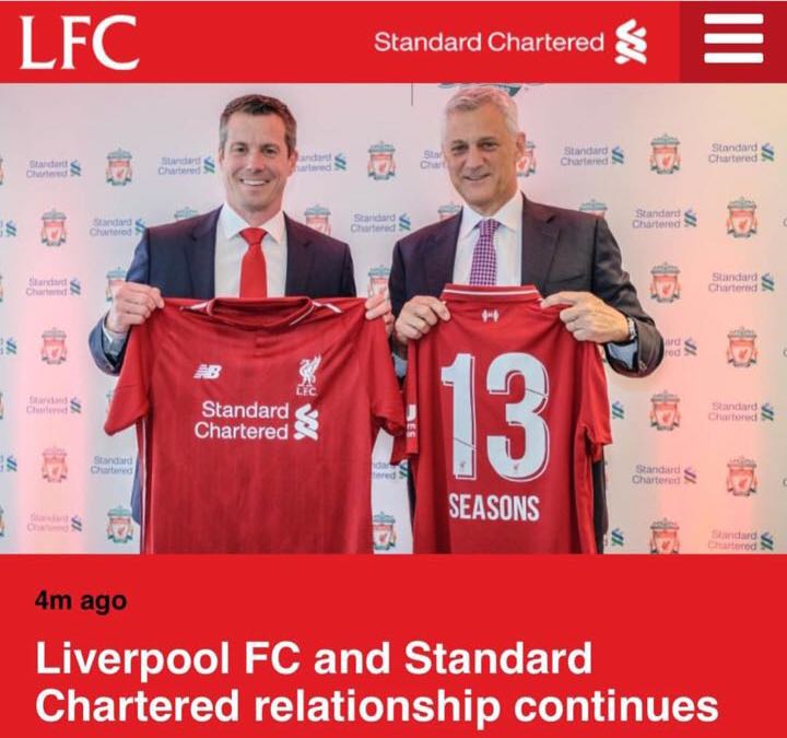 Liverpool Perpanjang Kontrak dengan Standard Chartered - BolaSkor